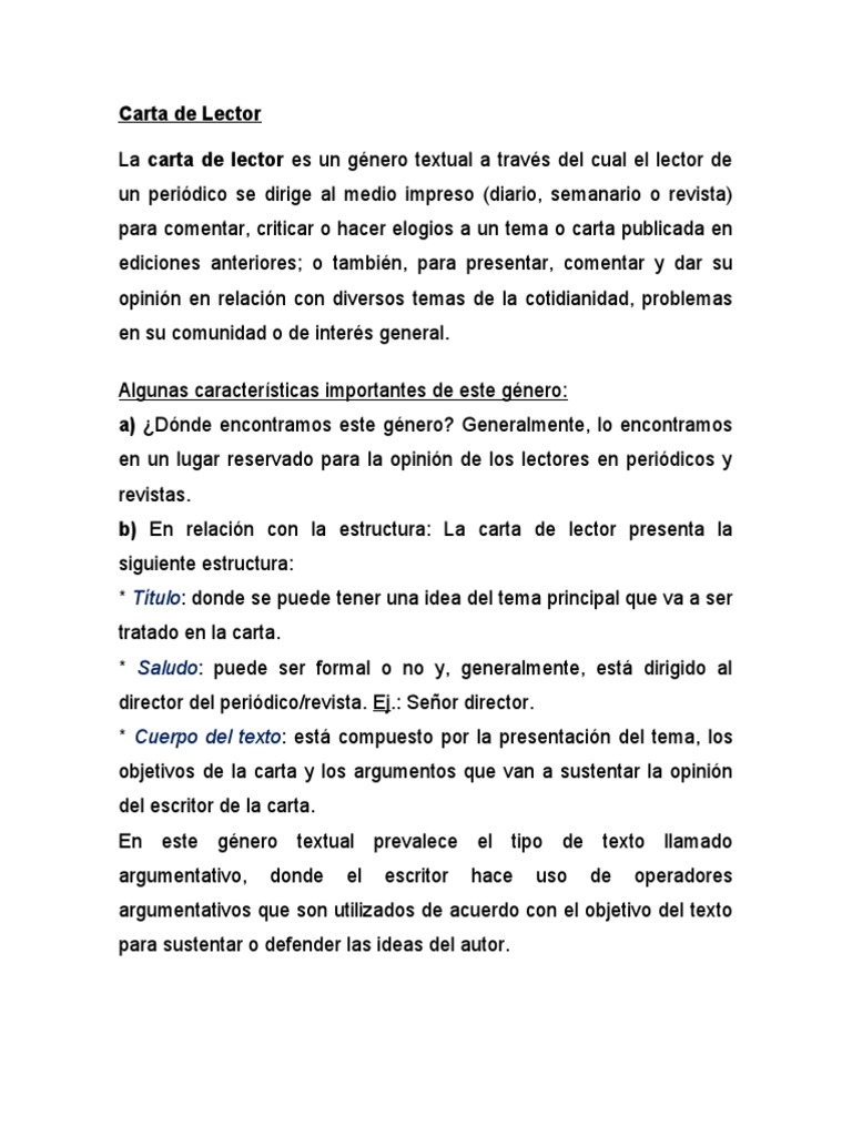 Carta de Lector | PDF Carta de Lector | PDF
