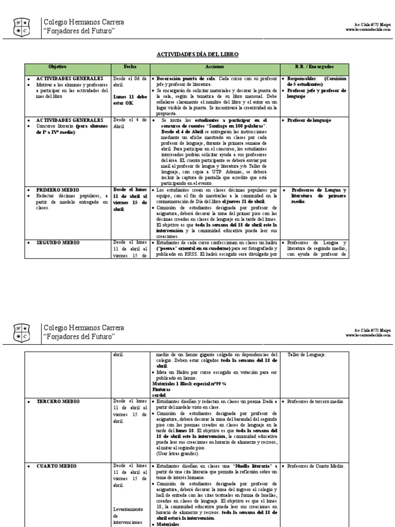 Actividades del Día del Libro 2023 | PDF