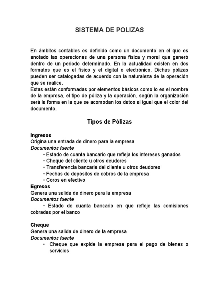 Sistema de Polizas | PDF | Contabilidad | Bancos