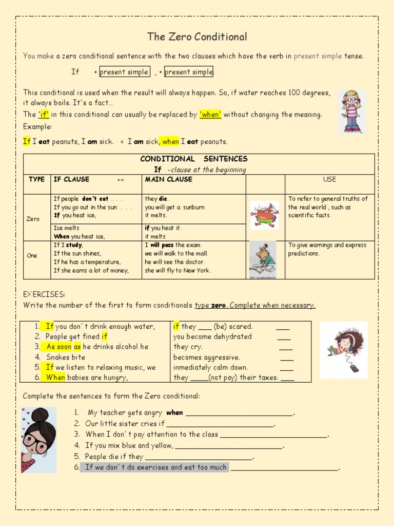 Zero Conditional Exercises and Examples | PDF | Language Mechanics | Syntax