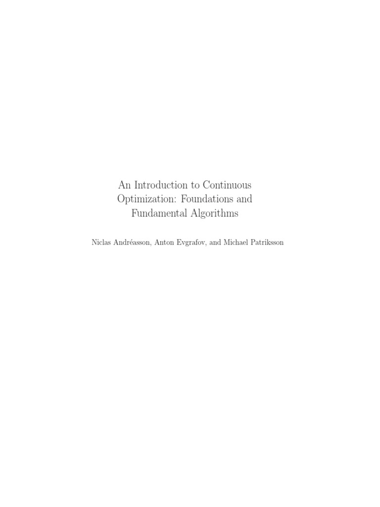 Libro An Introduction To Continuous Optimization Pdf Linear Programming Mathematical
