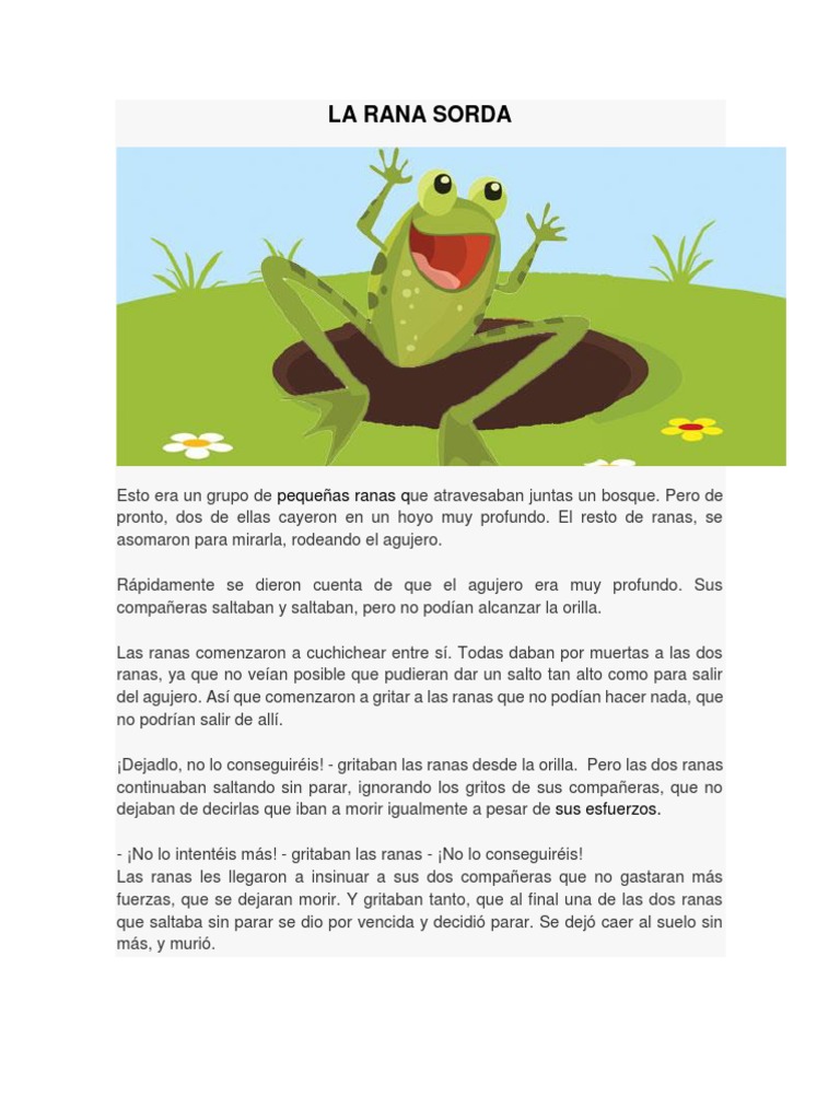 LA RANA SORDA 10o J.M. | PDF