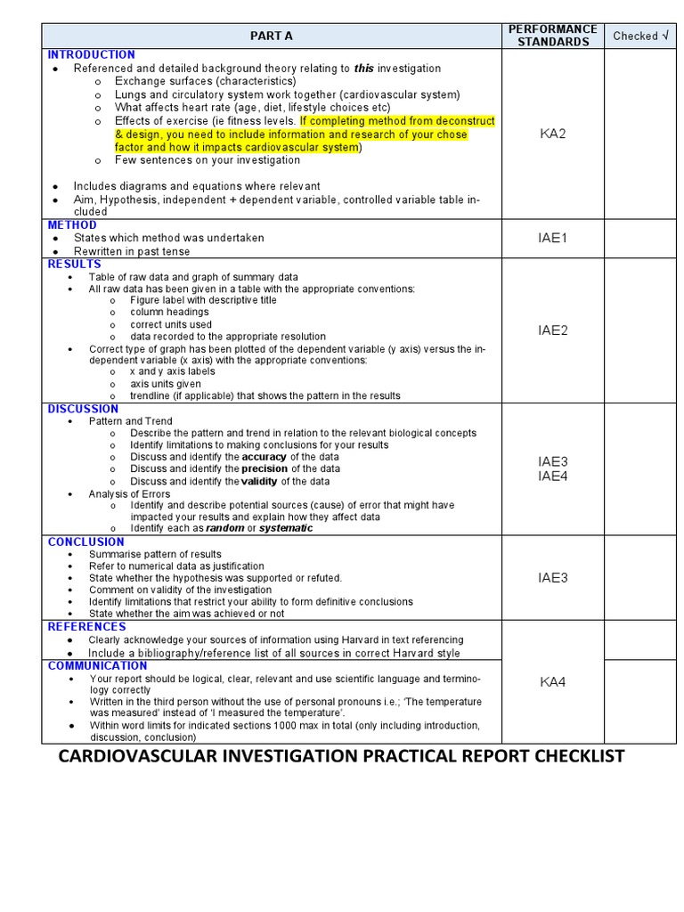 Cardiovascular Investigation Report Guide | PDF | Data | Accuracy And ...