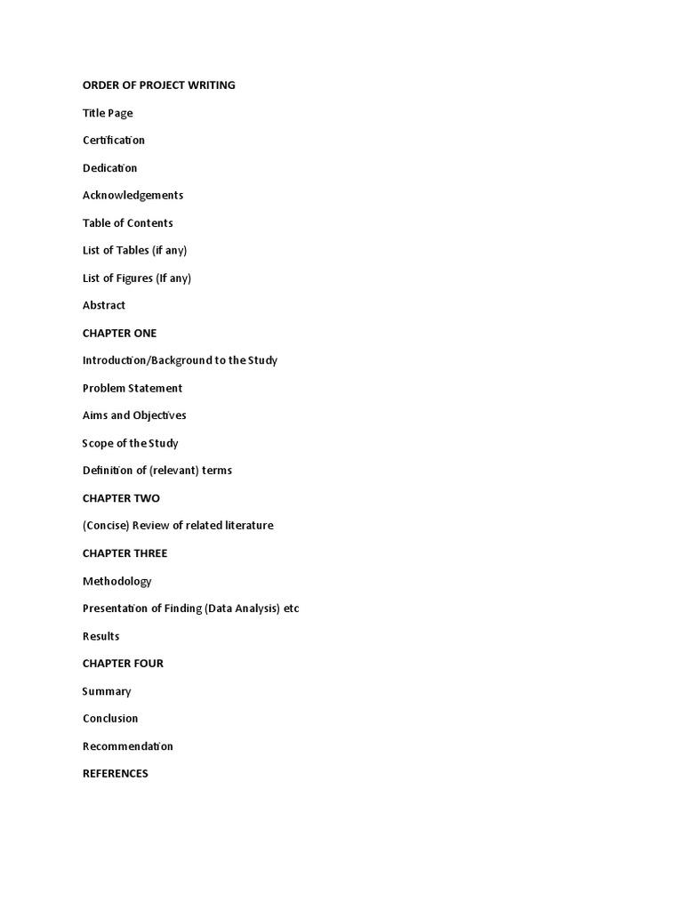 Order of Project Writing | PDF | Academic Journal | Science
