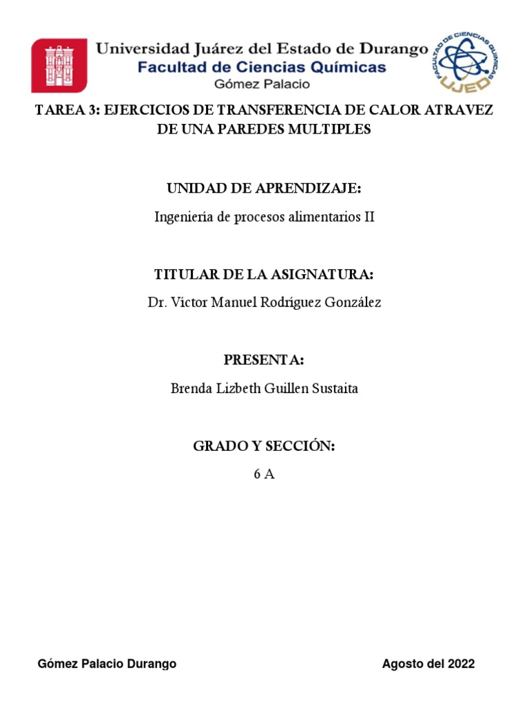 Tarea 4 Paredes Multiples | PDF | Caloría | Conduccion termica Tarea 4 Paredes Multiples | PDF | Caloría | Conduccion termica