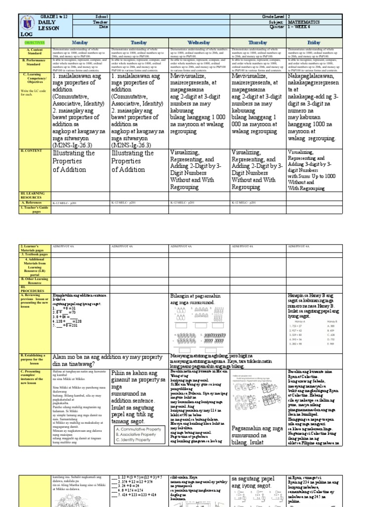 WEEK6 DLL MATH | PDF