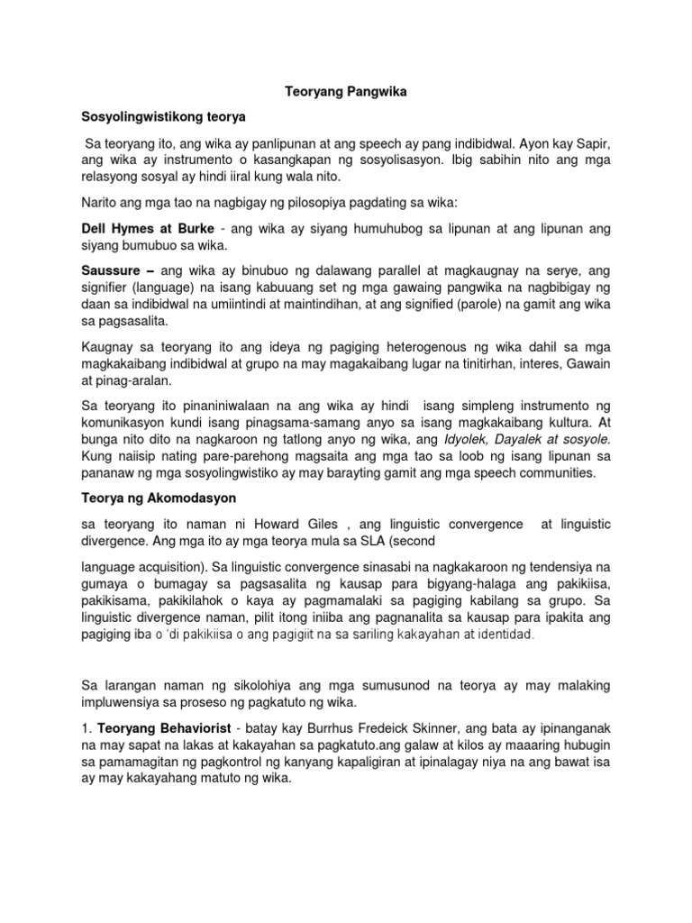Teoryang Pangwika | PDF