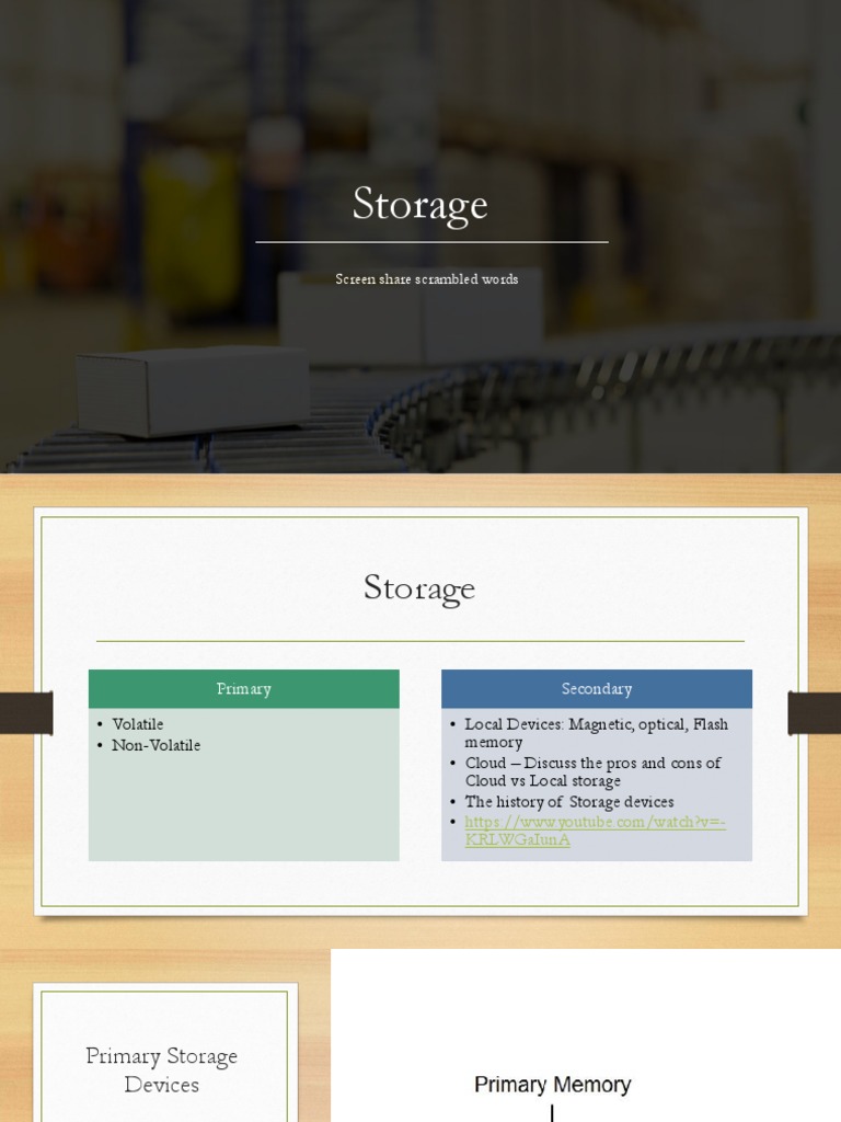 Storage Devices: Primary, Secondary, RAM, ROM, Cloud vs Local | PDF ... Storage Devices: Primary, Secondary, RAM, ROM, Cloud vs Local | PDF ...
