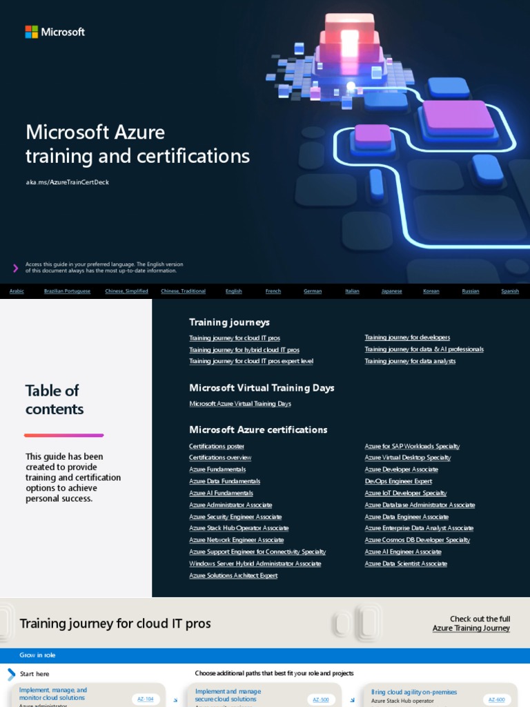 Azure Training + Certification Guide | PDF | Microsoft Azure | Cloud ...