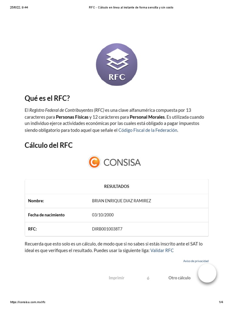Calcula tu RFC Gratis y al Instante | PDF | Gobierno
