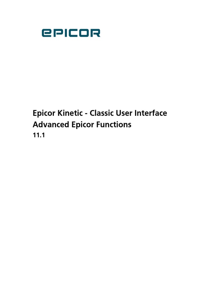 Advanced Epicor Functions | PDF | Databases | Representational State Transfer