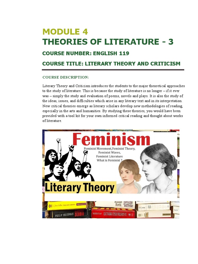Module 4 LITERARY THEORIES 3 | PDF | Feminism | Gender Studies