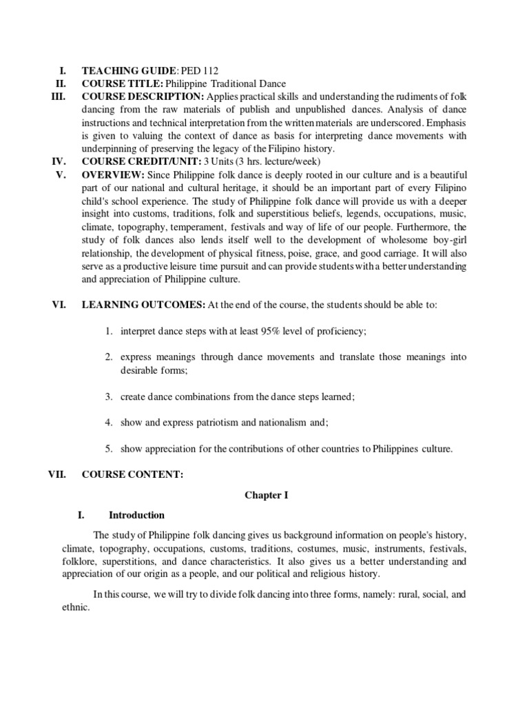 Module in PED 112 Chapter 1 5 | PDF | Dances | Philippines