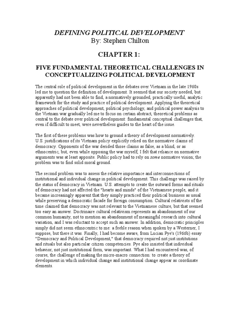 Defining Political Development | Download Free PDF | Theory | Reason