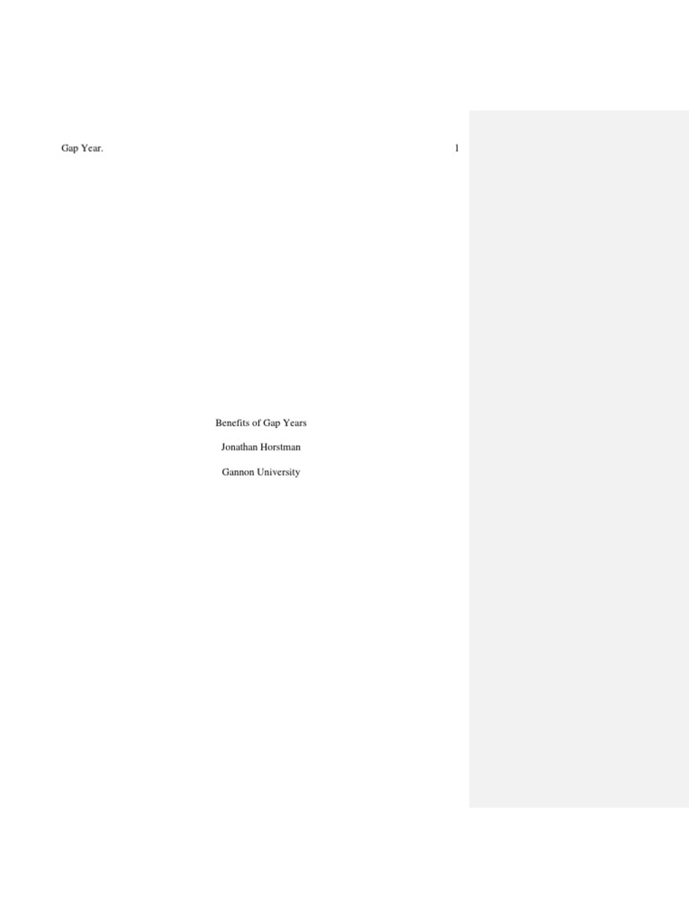 Benefits of Gap Years - JDH Gannon University | PDF | Adolescence | College