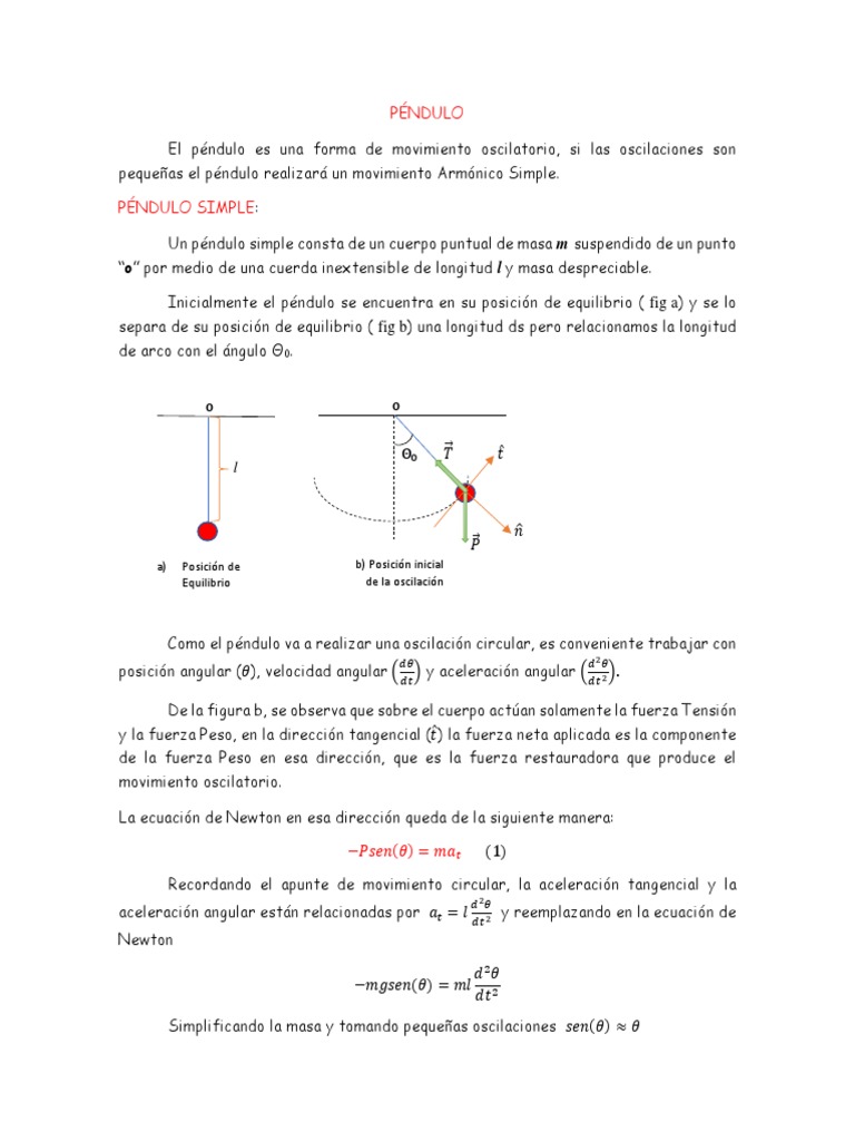 Péndulo Físico | PDF | Péndulo | Oscilación