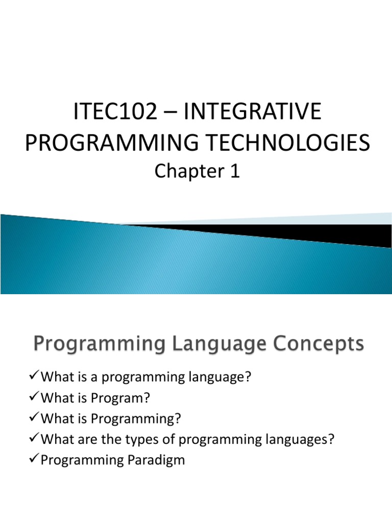 ITEC102 Chapter 1 | PDF | Programming | Computer Program