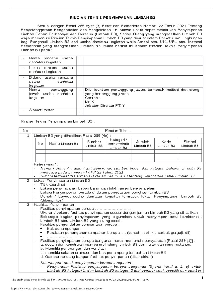 Rincian Teknis TPS LB3 5 | PDF