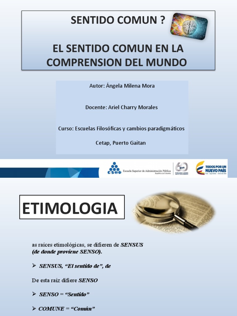 EXPOCISION El SENTIDO COMUN | PDF | Sentido común | Conocimiento