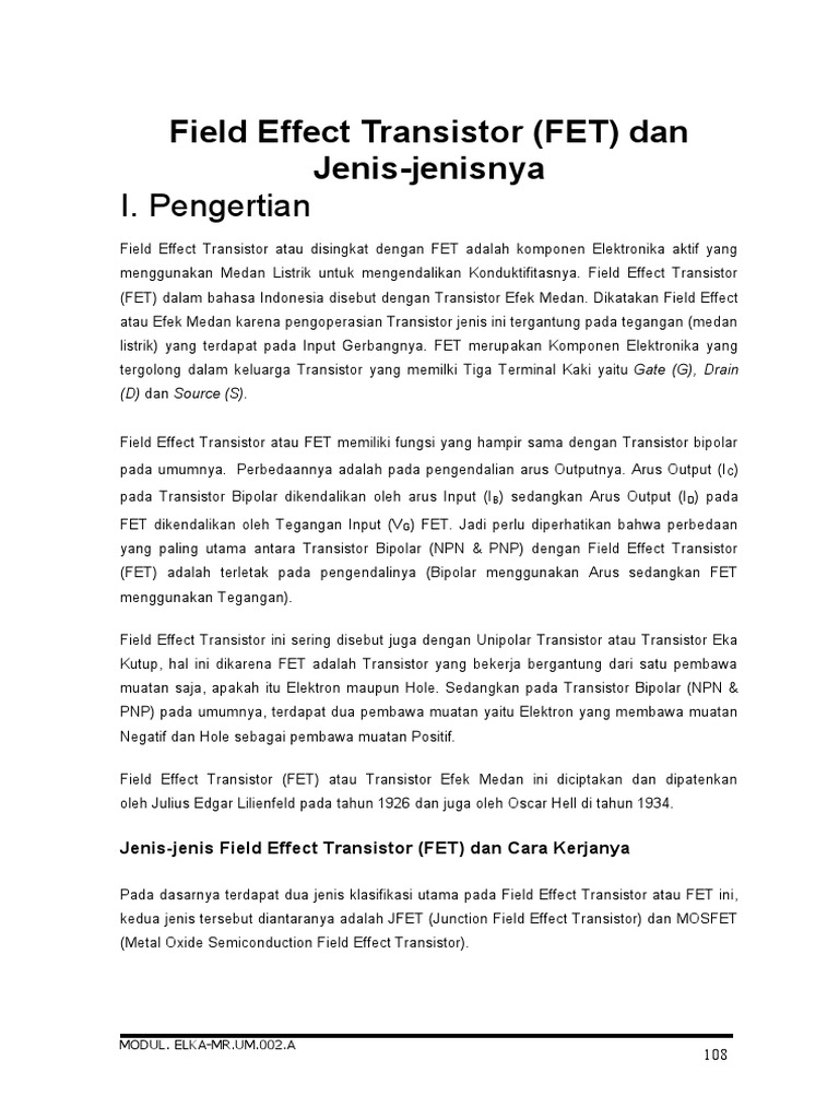MATERI KD1 Field Effect Transistor | PDF