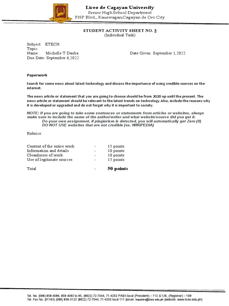 ETECH Activity 3 | PDF | Machine Learning | Artificial Intelligence