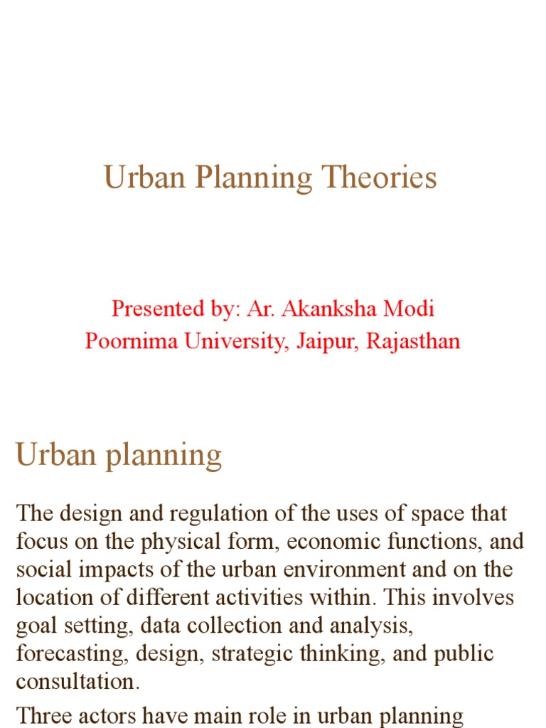 Module2 Urbanplanningtheories-1 | PDF | Urban Planning | City