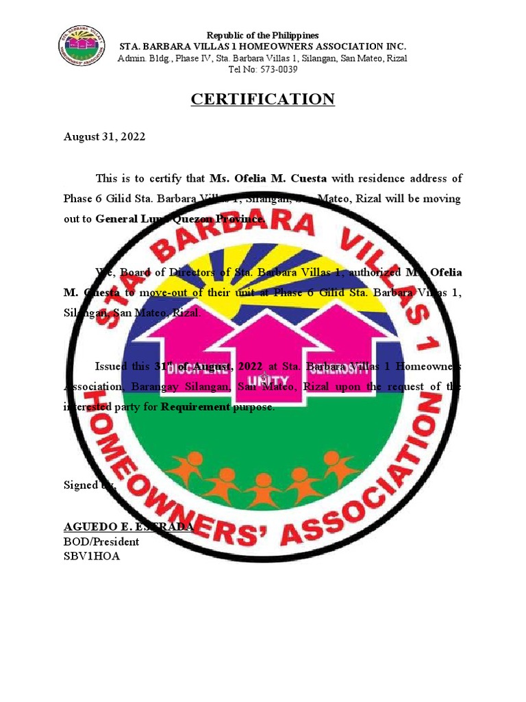 Move-Out Certification for Residents | PDF