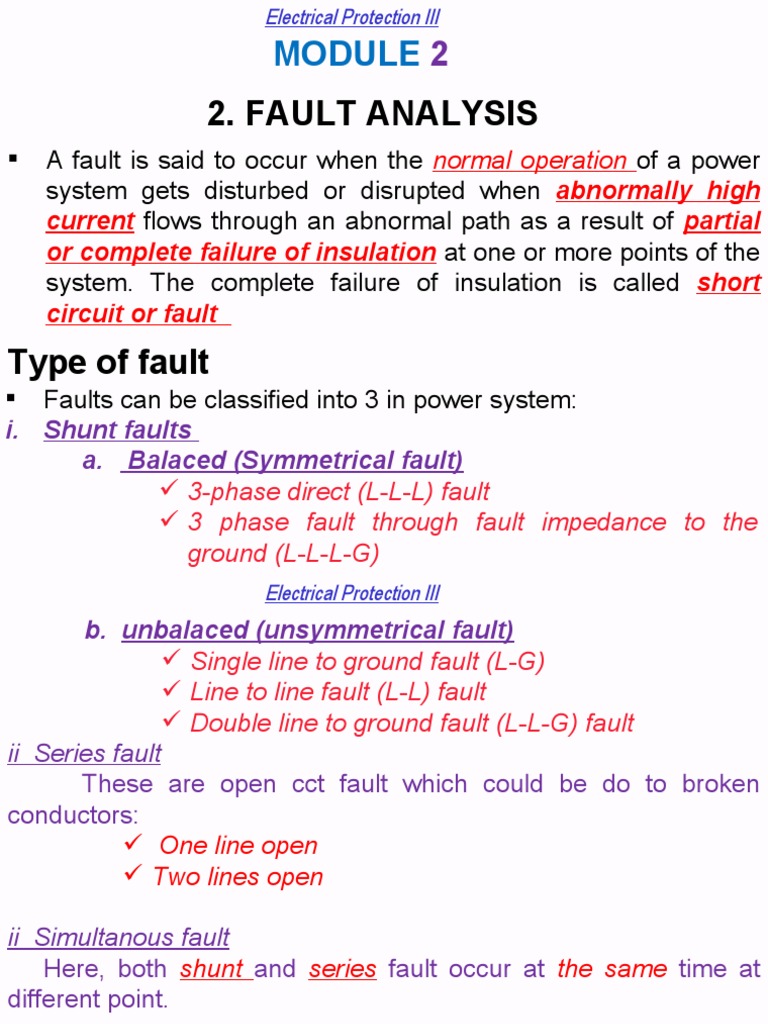Module 2 - FAULT ANALYSIS | PDF | Electric Generator | Transformer