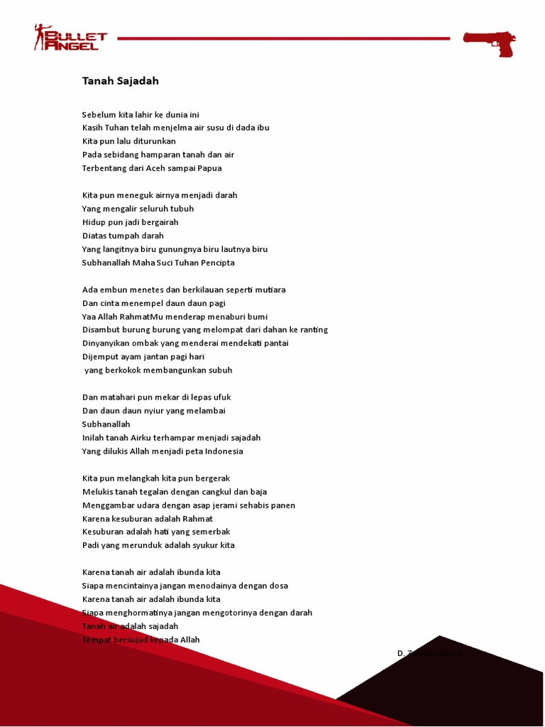 Puisi "Tanah Sajadah" oleh D. Zawawi Imron | PDF | Puisi
