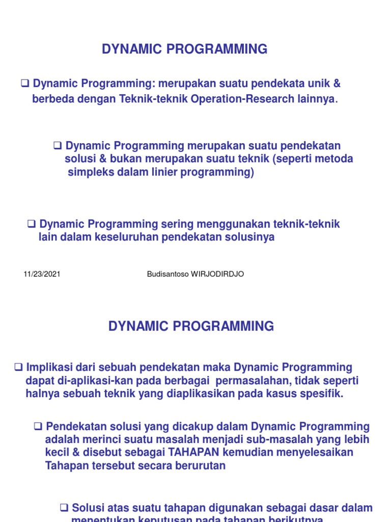 Dynamic Programming MMT ITS | PDF
