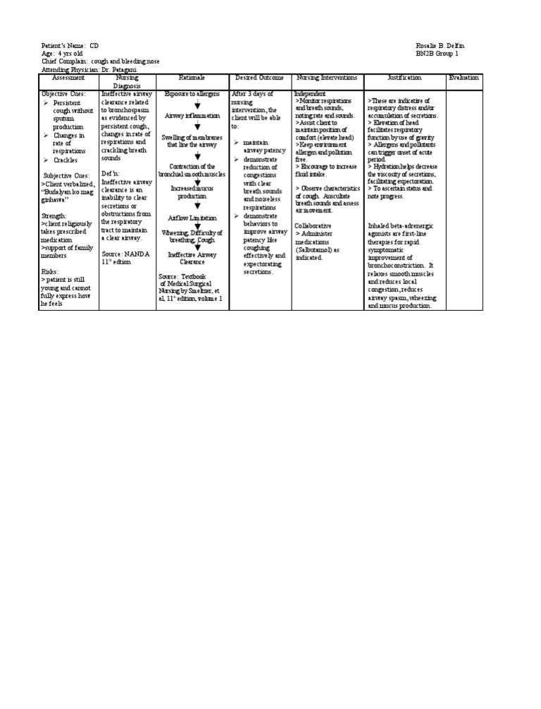 NCP - Ineffective Airway Clearance | PDF