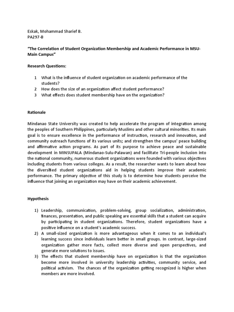 Rationale of The Study | PDF