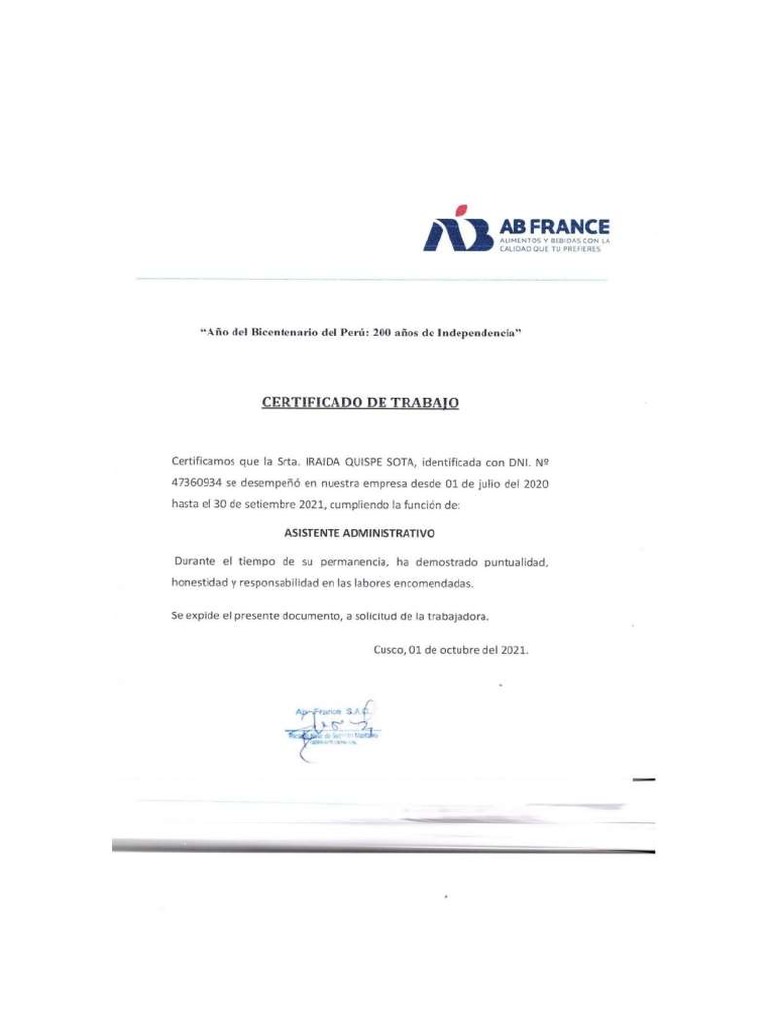 Experiencia Laboral | PDF