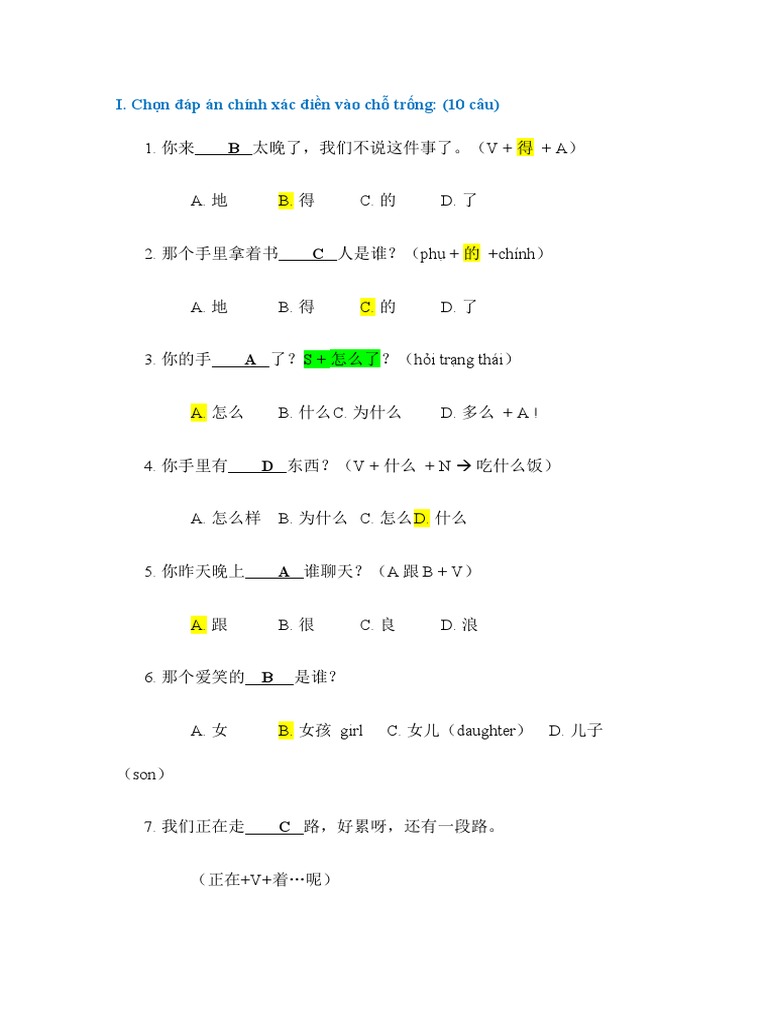 De Thi Mau Tieng Hoa 3 | PDF