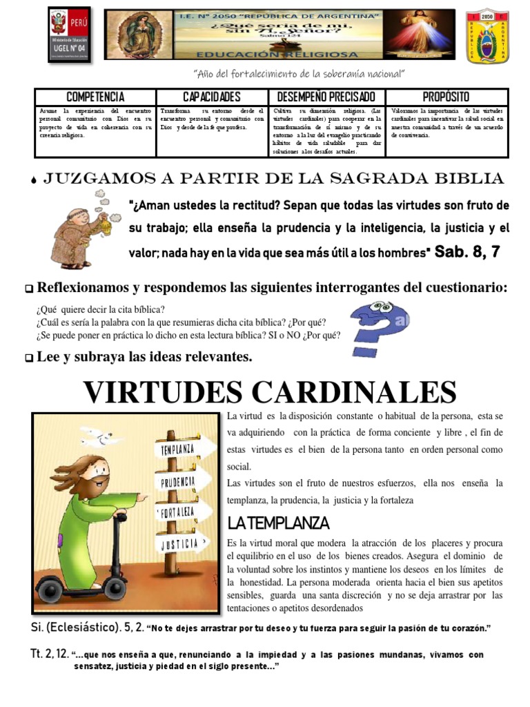 4° Ficha #12 Virtudes Cardinales 2022 | PDF | Justicia | Crimen y violencia