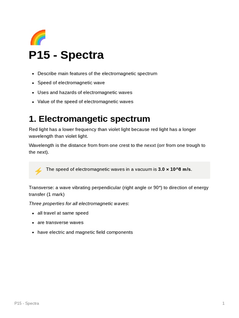 Cambridge IGCSE Sciences - Co-Ordinated (Double) (0654) : P15 - Spectra ...