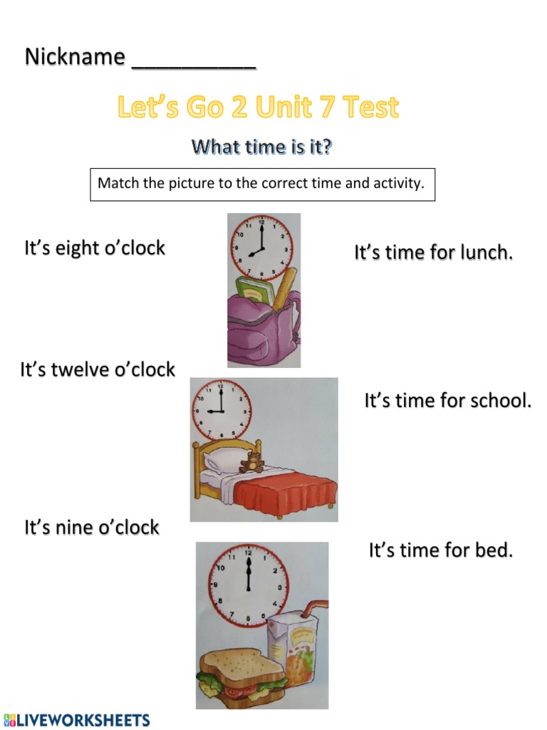 Let's Go 2 Unit 7 Test | PDF