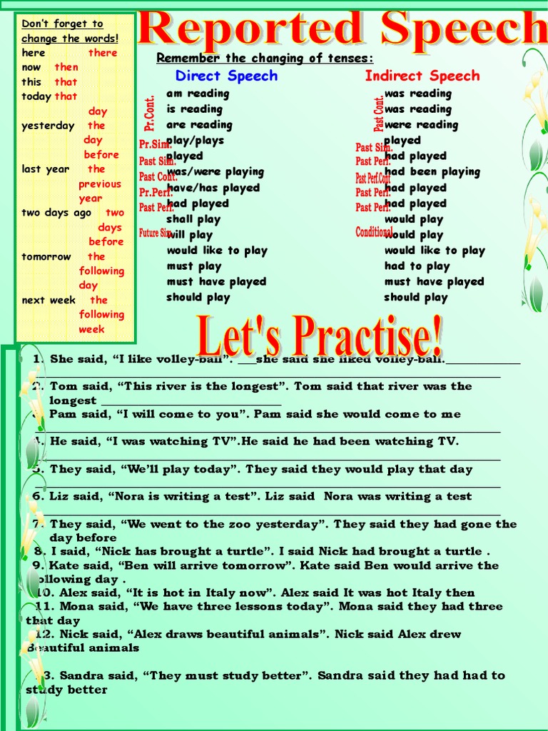 Reported-Speech 69853 Nota | PDF | Linguistics | Grammar