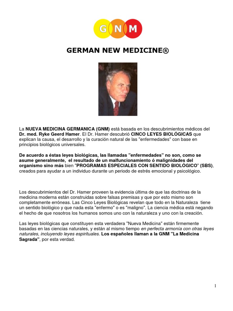 La Nueva Medicina Germánica del Dr Hamer | Cáncer | Curación