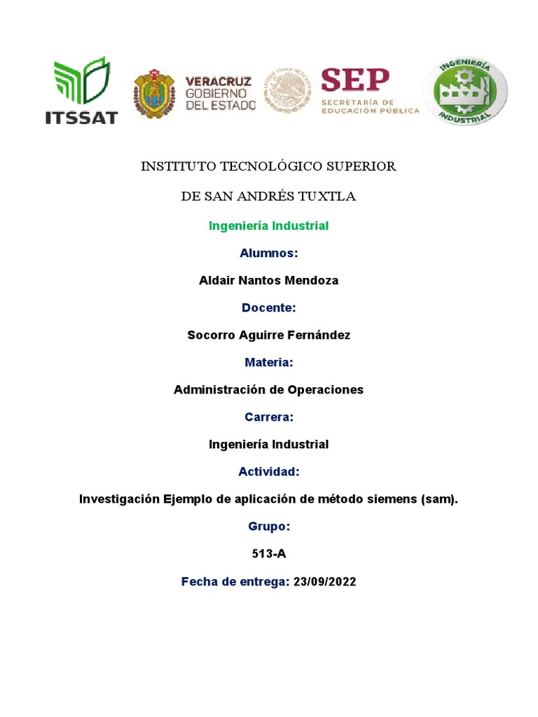 Método Siemens (Sam) . | Descargar gratis PDF | Presupuesto | Costo