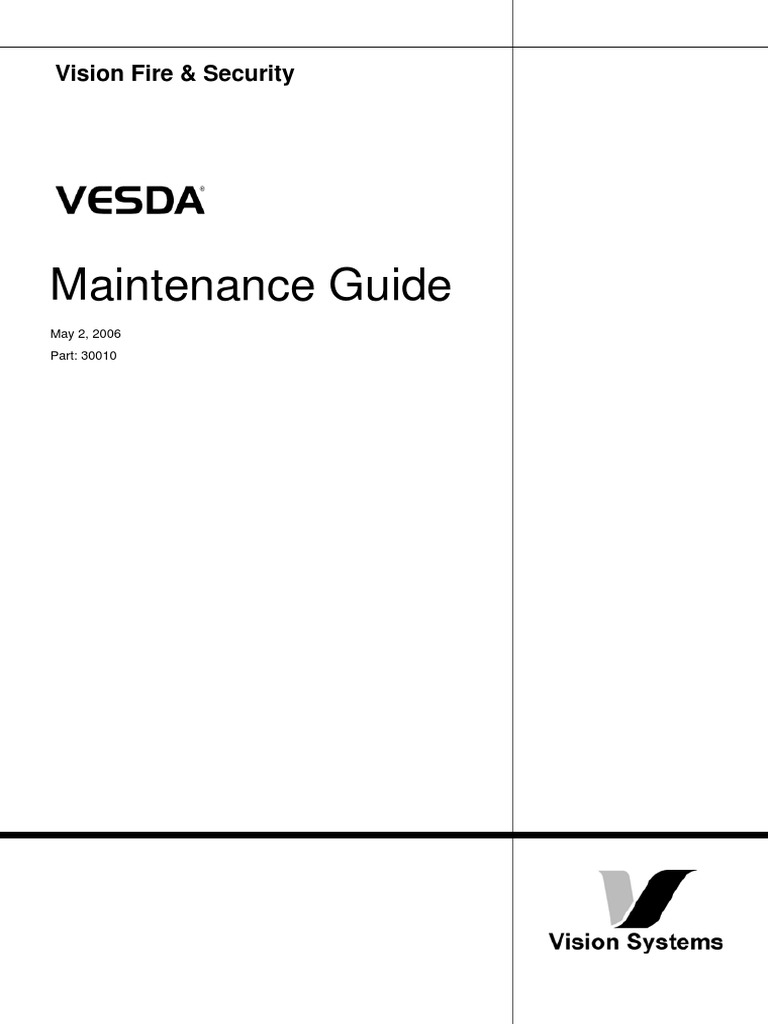 03 VESDA Maintenance Guide Lo-Res | PDF | Power Supply | Pipe (Fluid ...