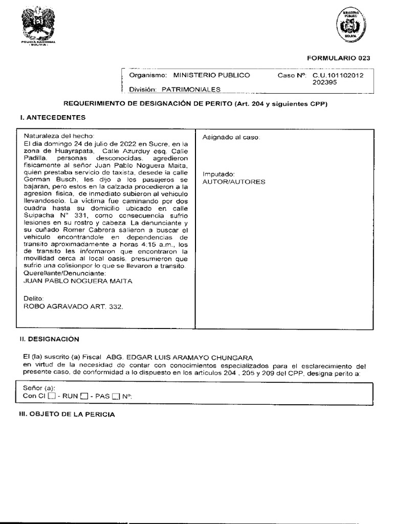 Requerimiento para El Idif | PDF