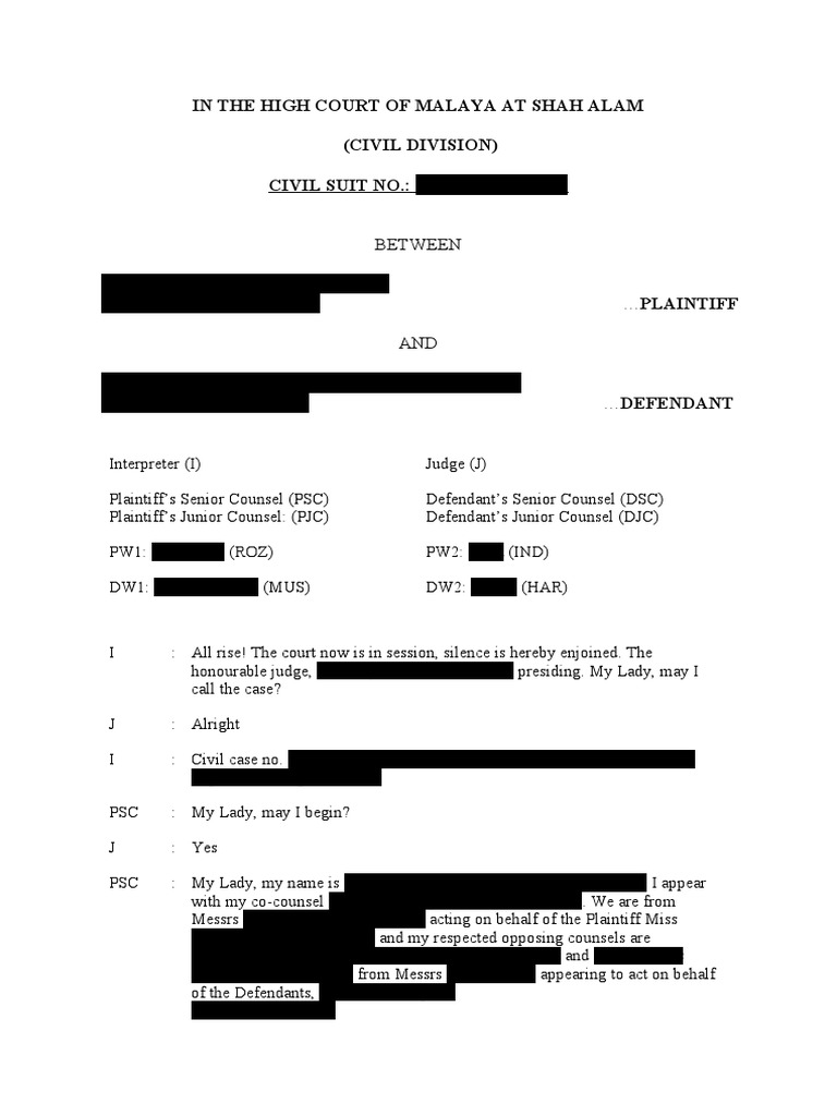 Court Proceeding-Transcription | PDF | Witness | Separation Of Powers