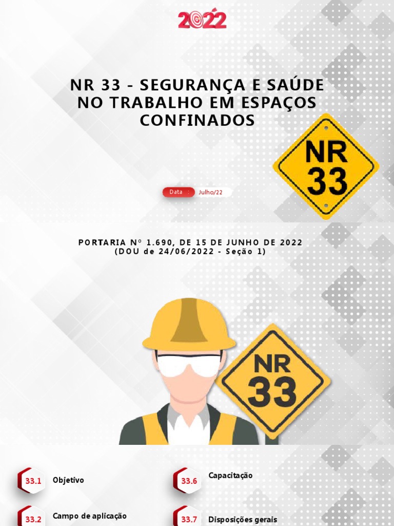 Treinamento NR 33 Completa - 21 de Julho 2022 | PDF | Metrologia ...