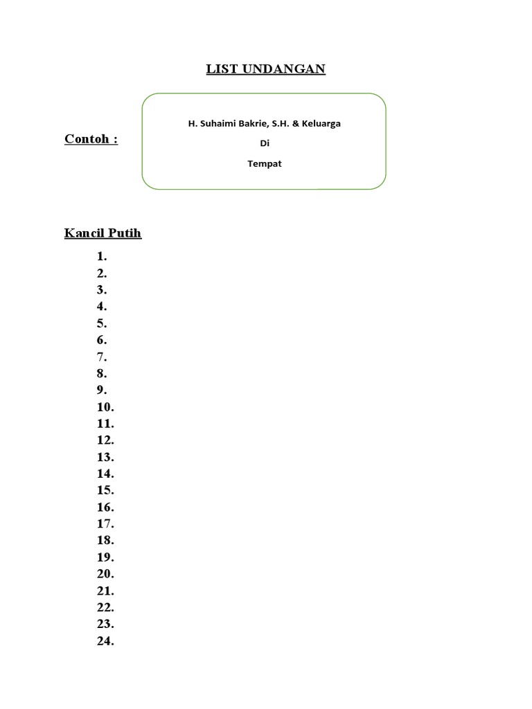 List Undangan Ayah | PDF