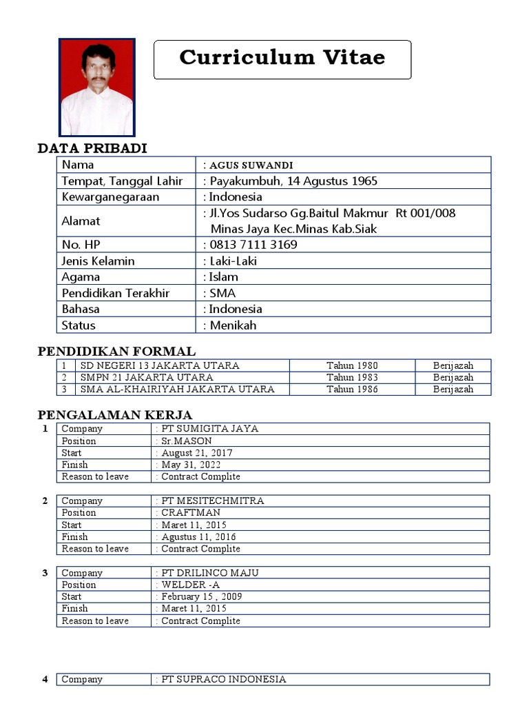 CV AGUS SUWANDI | PDF