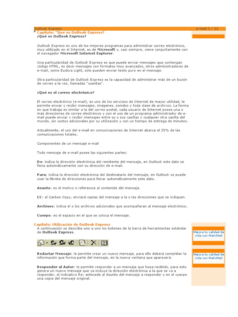 Outlook Express | PDF | Internet | Ventana (informática)