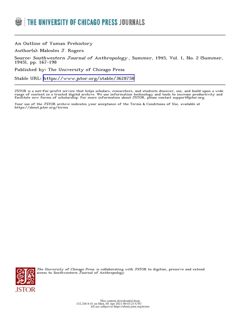 Yuman Prehistory Overview and Analysis | PDF | Pottery | Ancestral ...