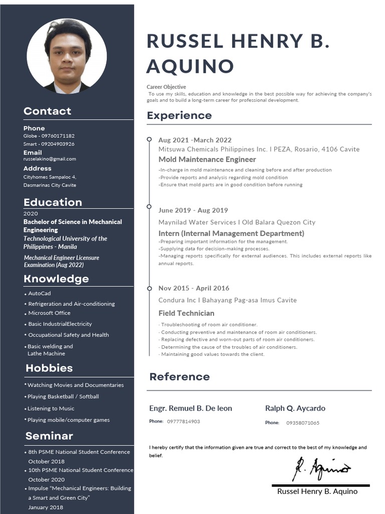 Black White Minimalist CV Resume | PDF | Engineer | Air Conditioning