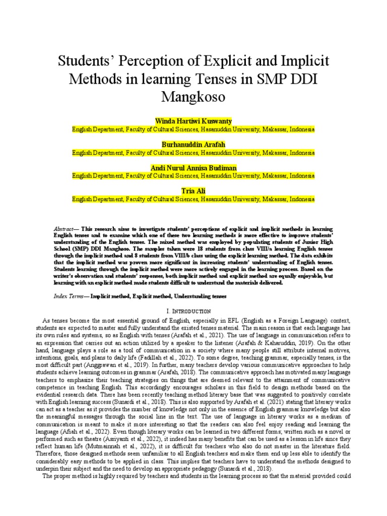 NEW Edited-Students' Perception About Explicit and Implicit Methods in ...